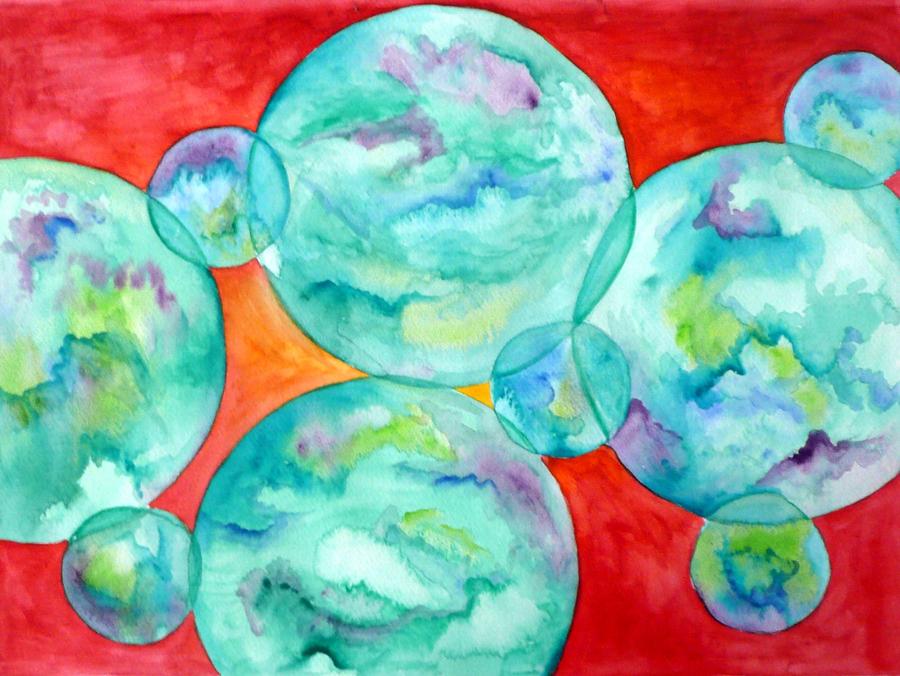 Orbs Painting by E White - Fine Art America