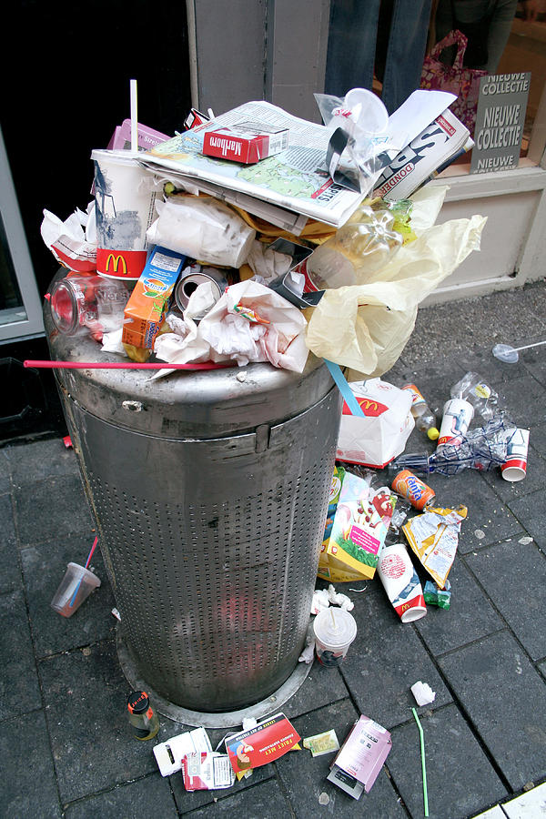 Overflowing Litter Bin Photograph by Chris Martin-bahr/science Photo ... Overflowing Litter Bin Photograph by Chris Martin-bahr/science Photo ...