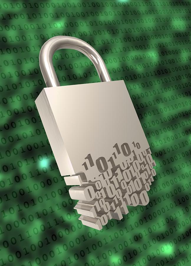 Padlock With Binary Code Photograph by Victor Habbick Visions/science ...