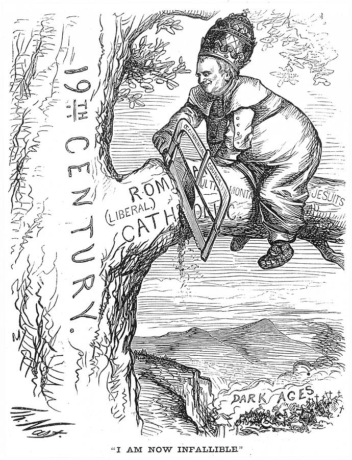 Papal-infallibility Cartoon Painting by Granger Papal-infallibility Cartoon Painting by Granger