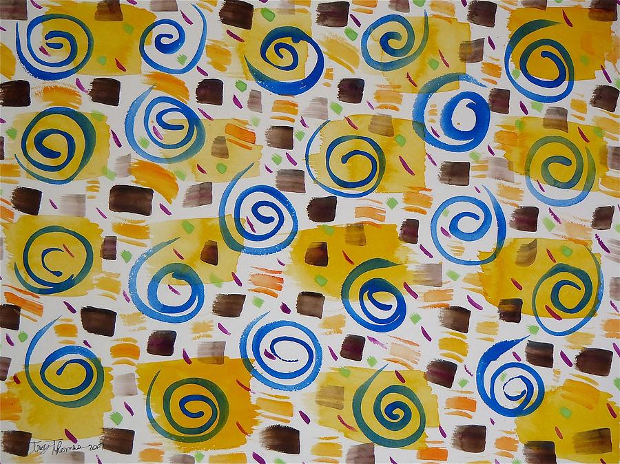 Pattern Circular Blue Painting by Troy Thomas - Fine Art America