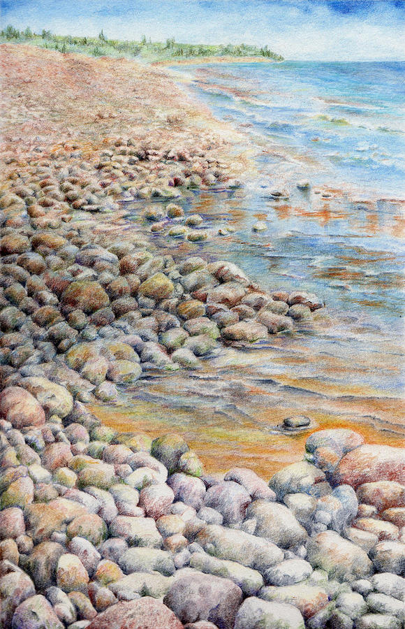 Ocean Beach Pebble Drawing