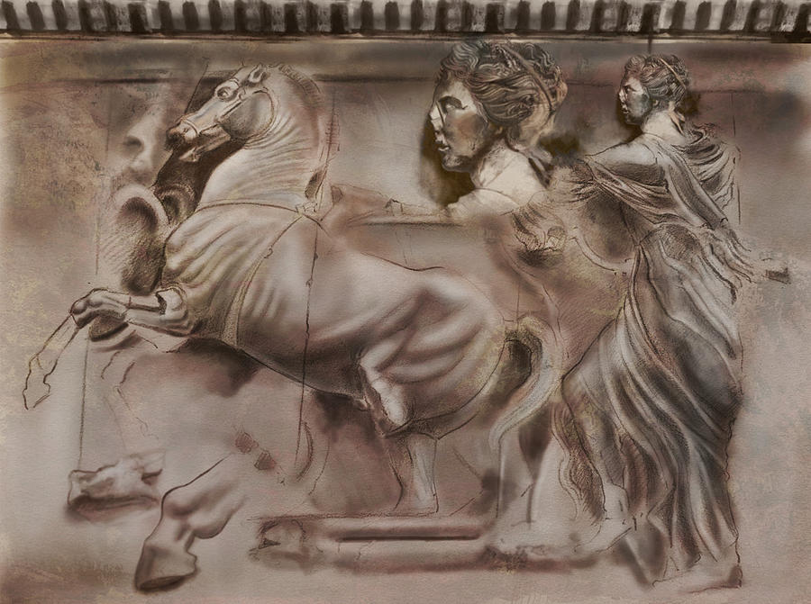 Pergamon Freize Drawing by Tom Durham | Fine Art America