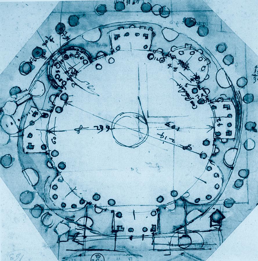 Peruzzi Baldassarre, Ideal Plan, 1530 - Photograph by Everett | Fine ...