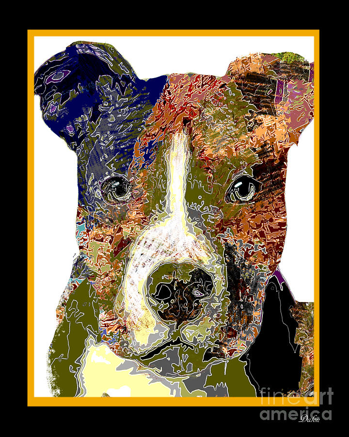 Pitbull Rock Digital Art by Keith Ryan - Pixels