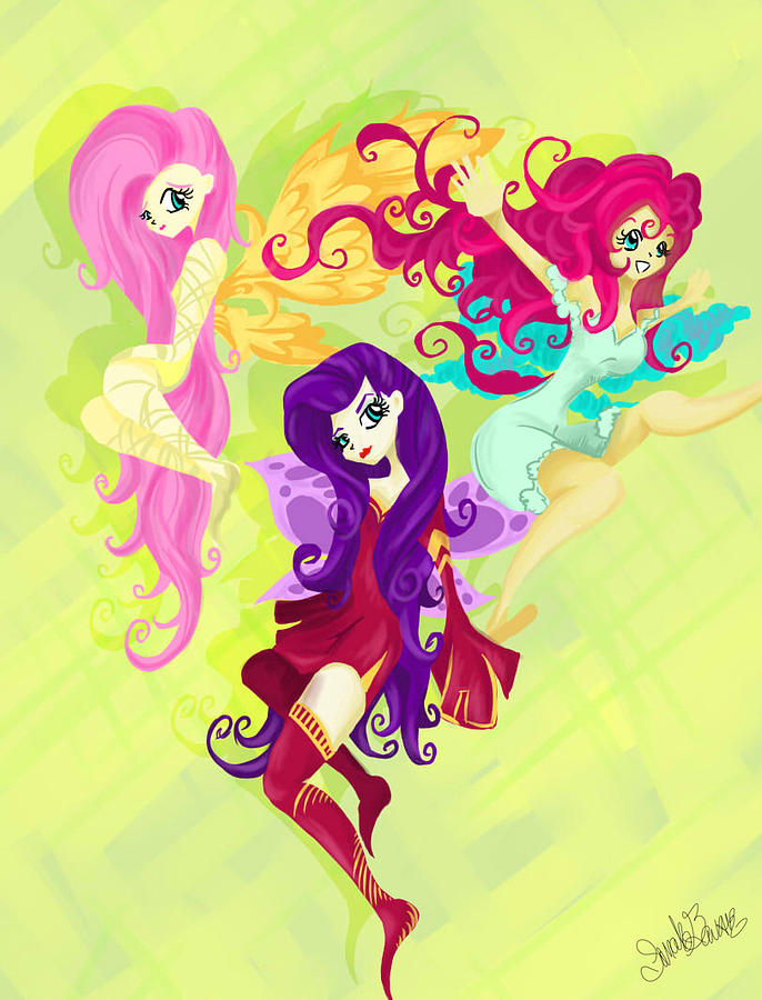 Pixie Ponies Digital Art by Sarah Bavar - Fine Art America