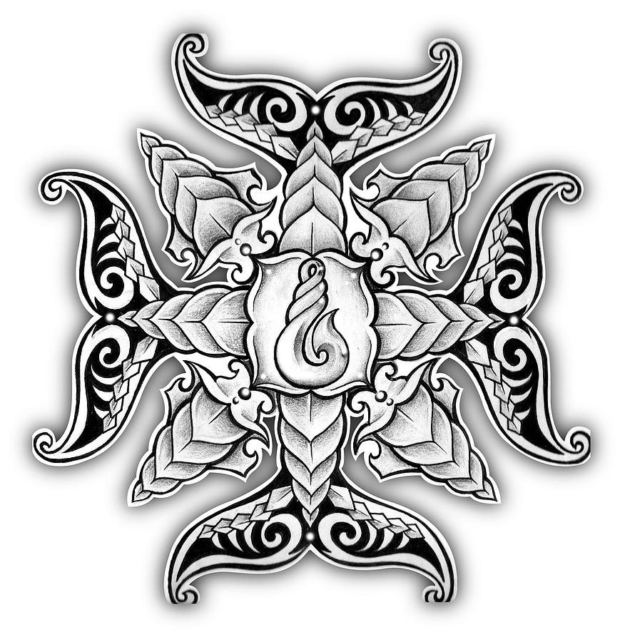 Polynesian Mandala Mixed Media by MarceloSouza TattoosnGraphx - Fine ...