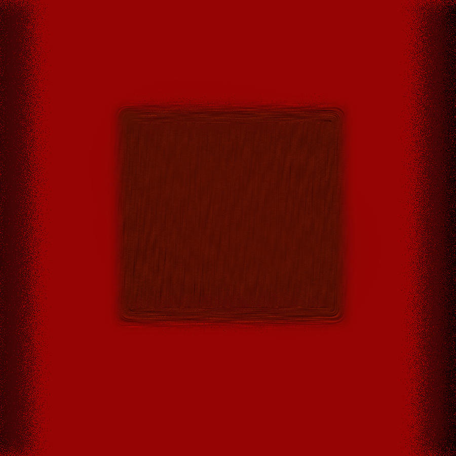 Color Field in Red with Dark Square Photograph by Gene Norris - Pixels