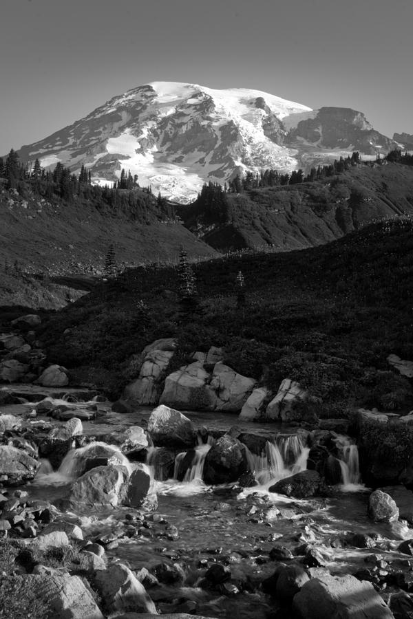Rainier BW three Photograph by Christopher D Elliott | Pixels