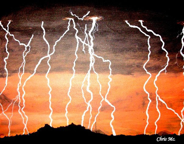 Raining Lightning Painting by Chris Mc - Fine Art America