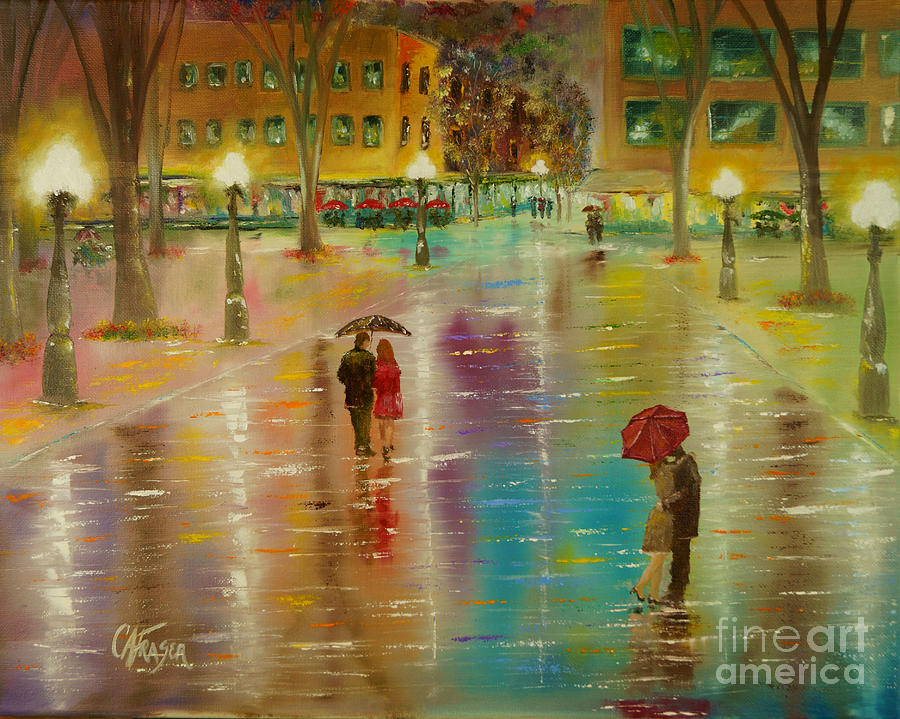 Rainy Reflections Painting by Chris Fraser | Fine Art America