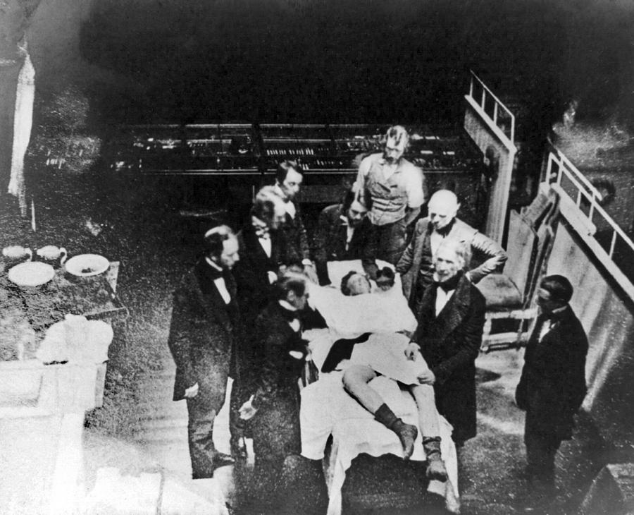 Re-enactment of first anaesthesia, 1850 Photograph by Science Photo ...