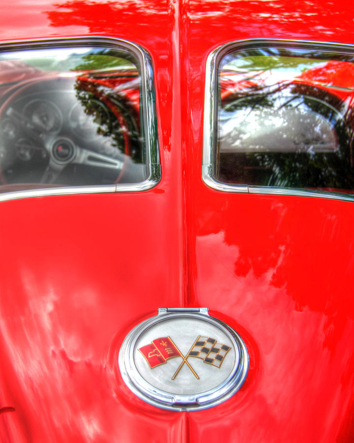 Red 1963 split window Corvette Photograph by Ann Higgens - Pixels