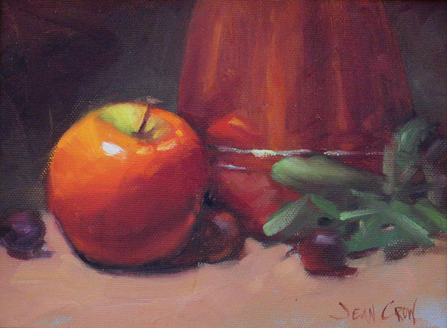 Red Apple and Copper Painting by Jean Crow - Fine Art America