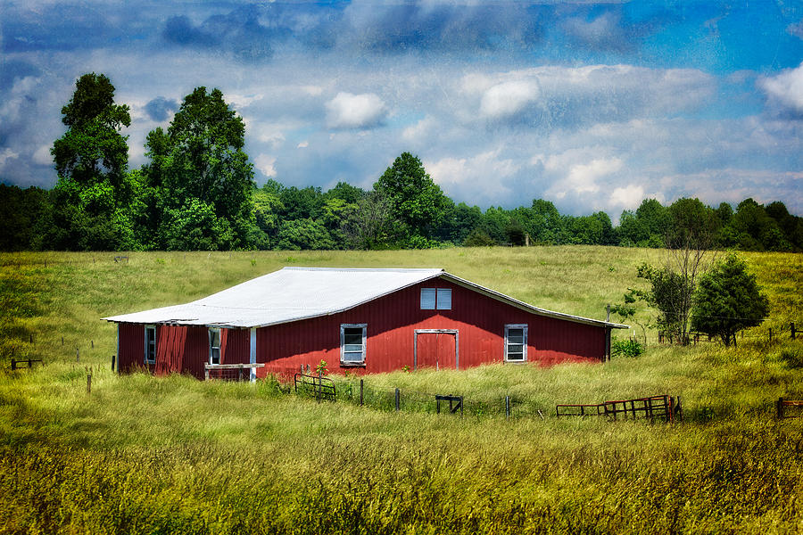 Red Barn in Spring Green II Painting by Dan Carmichael - Pixels
