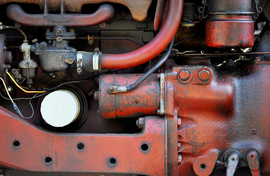Red Car Engine Photograph by Staci Bigelow