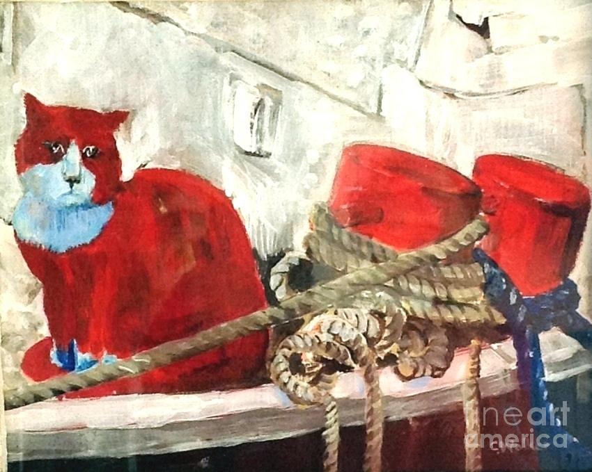 Red Cat Painting by Chris Walker - Fine Art America