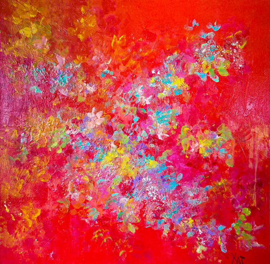 Red Core Acrylic Painting by Kat Ebert - Fine Art America