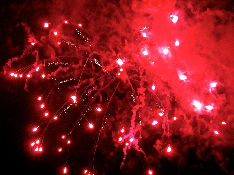 Red Fireworks Photograph by Jeff Gater - Fine Art America