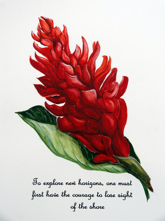 Red Ginger Poem Painting by Karin Dawn Kelshall- Best - Pixels