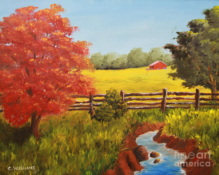 Red Maple Painting by Clyde Williams - Fine Art America
