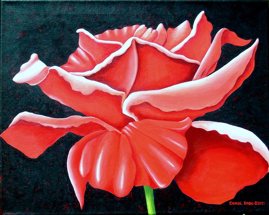 Red Rose Painting by Carol Sabo - Fine Art America