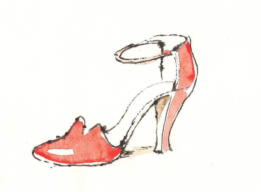 Red Shoe Drawing by Julian Mitchell - Fine Art America