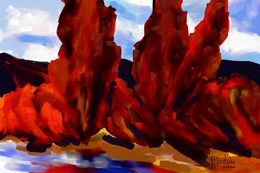 Red Trees Digital Art by Maddy Morris - Fine Art America