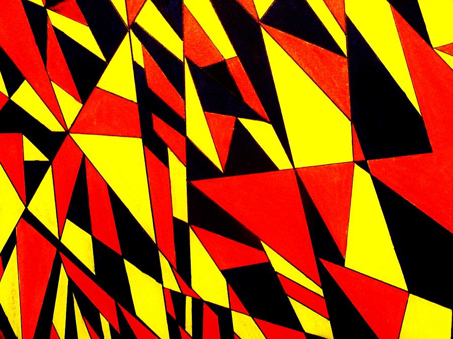 Red Triangle Painting by Cat Fish - Pixels