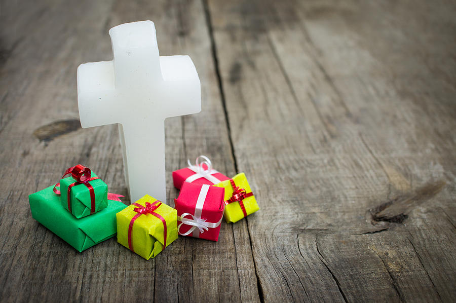 Religious cross with presents Photograph by Aged Pixel | Fine Art America