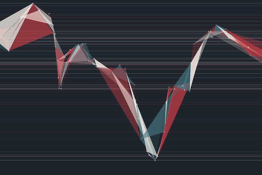 Retro Polygon Triangle Graph Digital Art by Frank Ramspott - Pixels