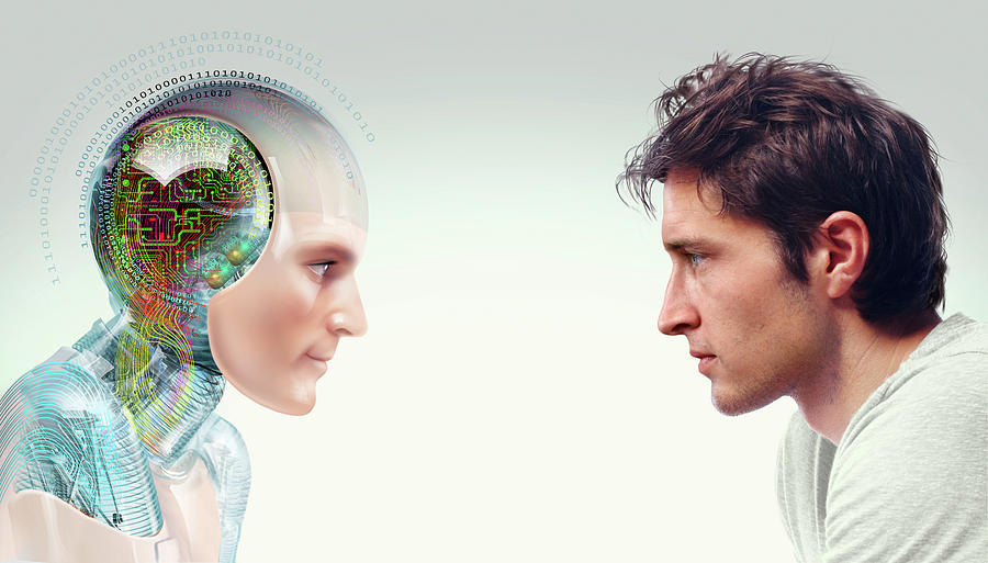 Robot-human Evolution by Science Photo Library