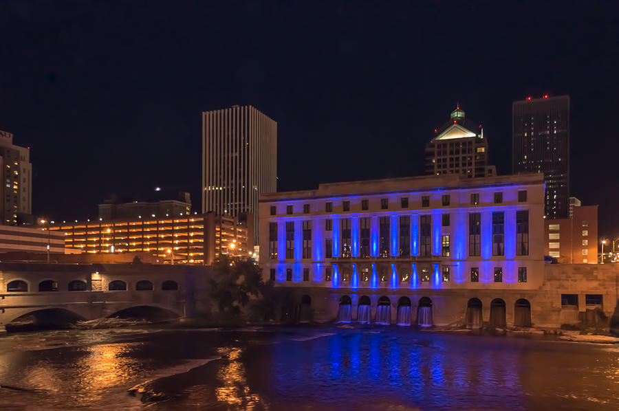 Rochester Public Library At Night Photograph by Ray Sheley | Fine Art ...