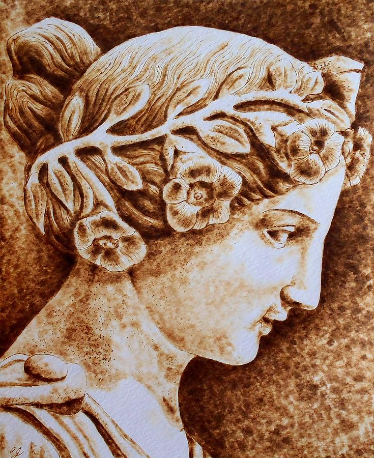Roman Goddess Drawing by Cara Jordan - Fine Art America