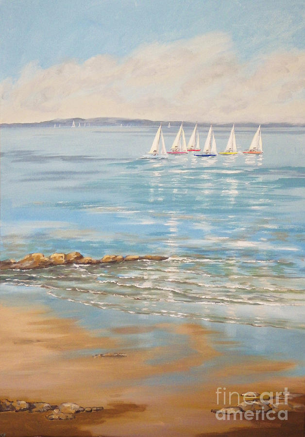 Sails Reflections Painting by Sandra Francis - Fine Art America