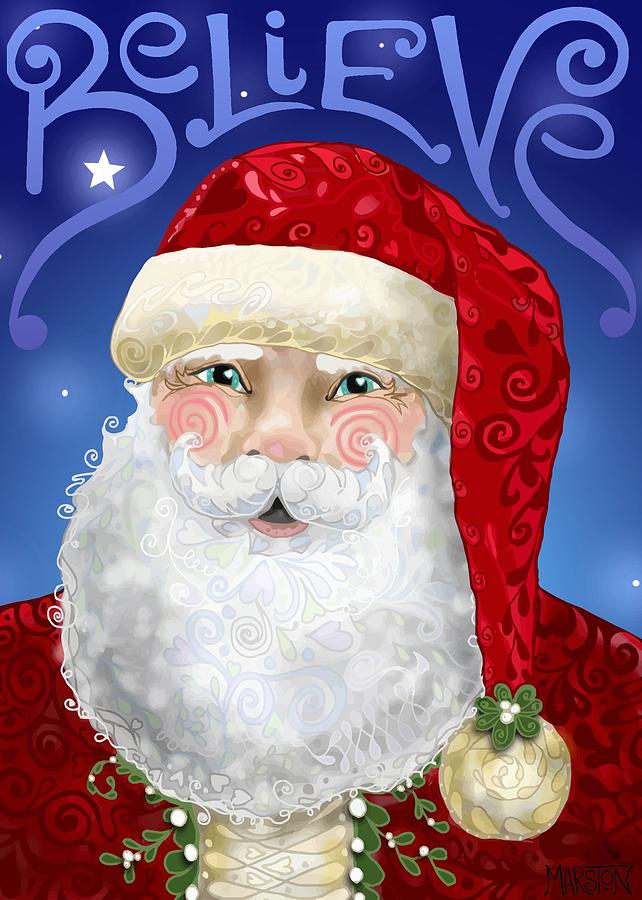 Santa Card Digital Art by Sharon Marcella Marston