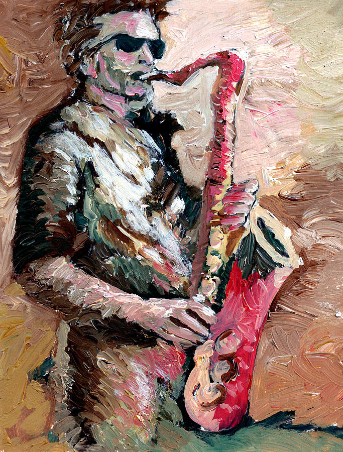 Sax v2 Painting by Omer Nafiz - Fine Art America