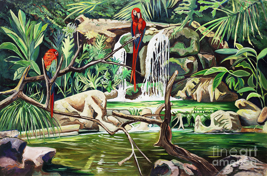 Scarlet Macaws Painting by William Bock - Pixels
