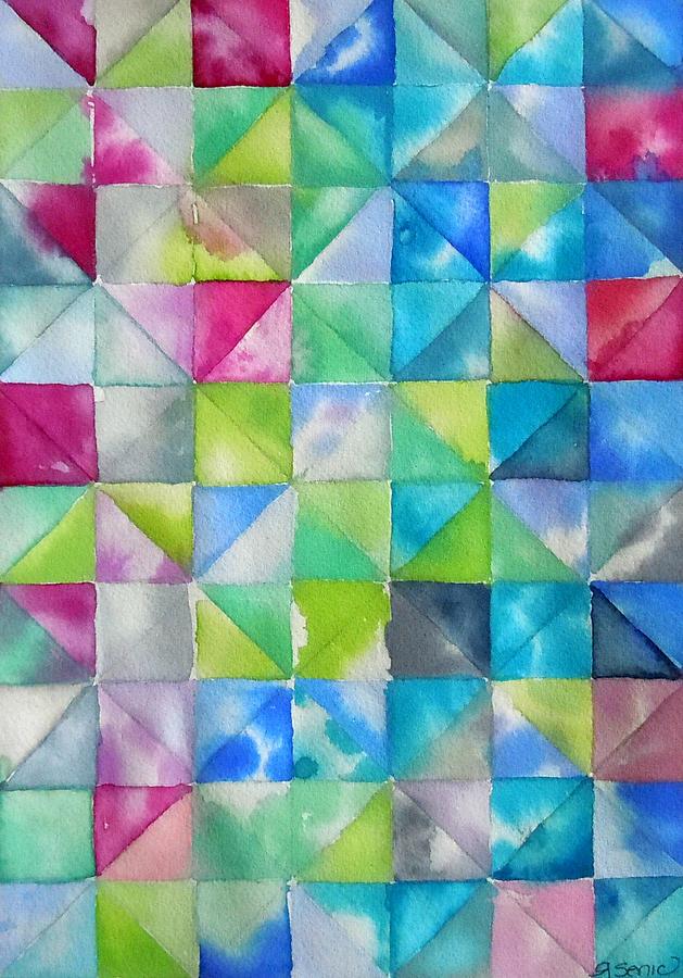 Sea Blue Geometry Painting by Roleen Senic - Fine Art America