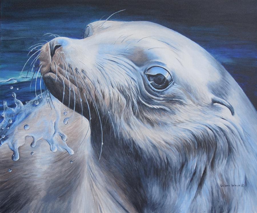 Seal Portrait Painting by Golanv Waya - Fine Art America