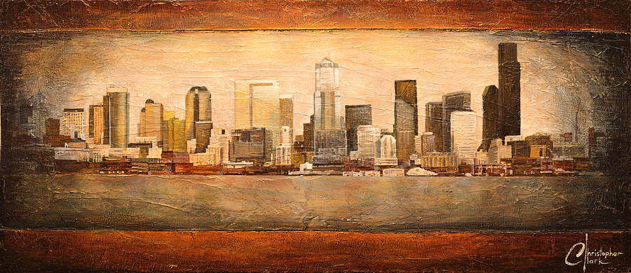 Seattle Skyline Painting by Christopher Clark | Fine Art America
