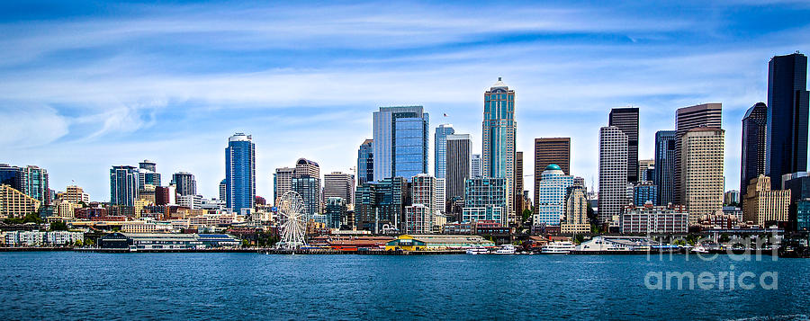 Seattle Waterfront Panorama Photograph by Ken Andersen - Fine Art America