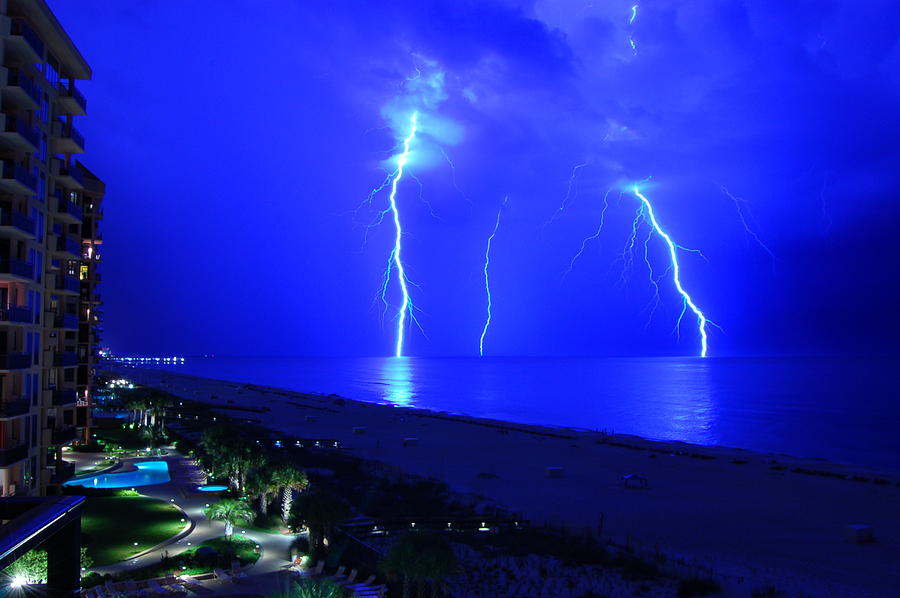 Shoreline Light Show Photograph by Michael Mann - Fine Art America