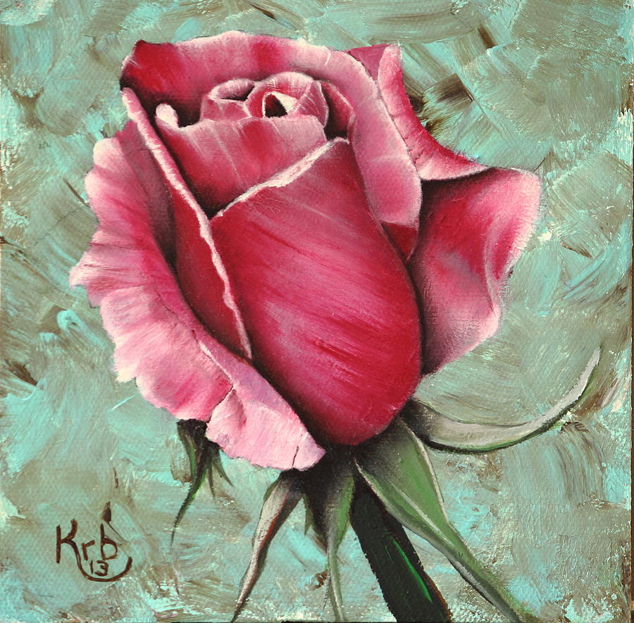 Single Rose Painting by Karen Beasley - Pixels