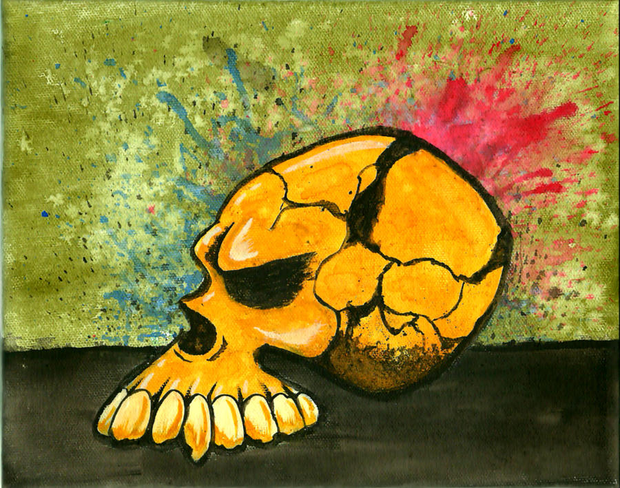 Skull splatter Painting by Sam Evil - Fine Art America