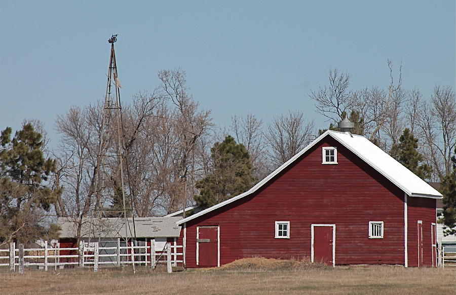 Small Red Barn With Windmill Photograph by Wayne Williams - Fine Art ...