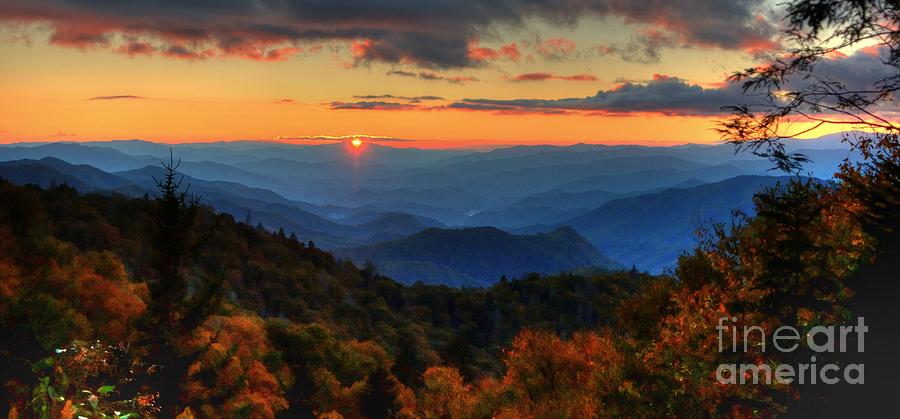 Smoky Mountains Sunset Photograph by Larry Wright - Fine Art America