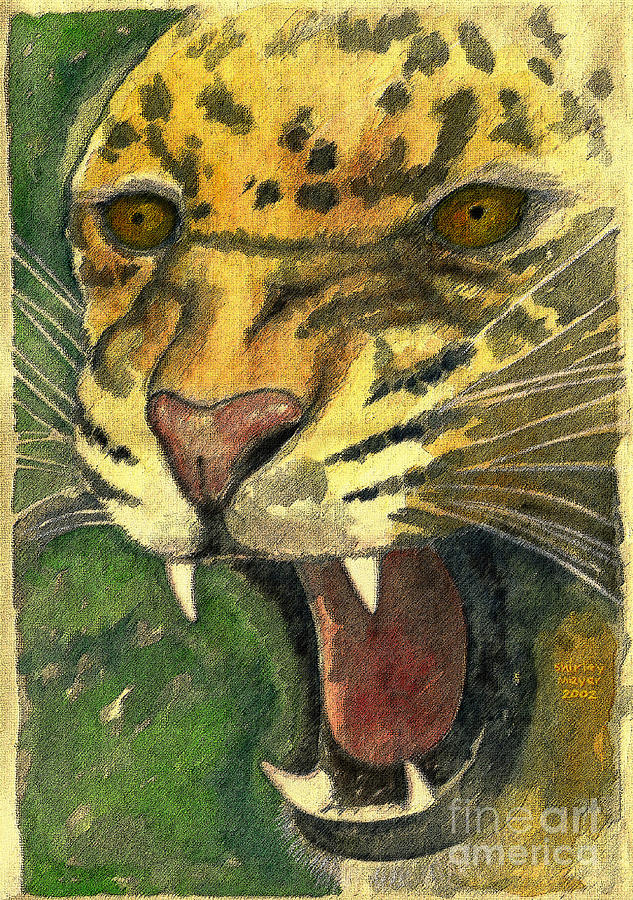 Snarling Leopard Painting by Shirley Meyer | Fine Art America