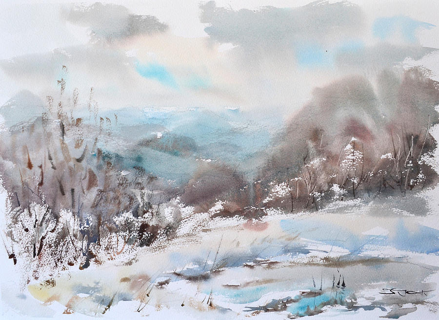 Snow in Appalachian Mountains Painting by Tatsiana Harbacheuskaya ...