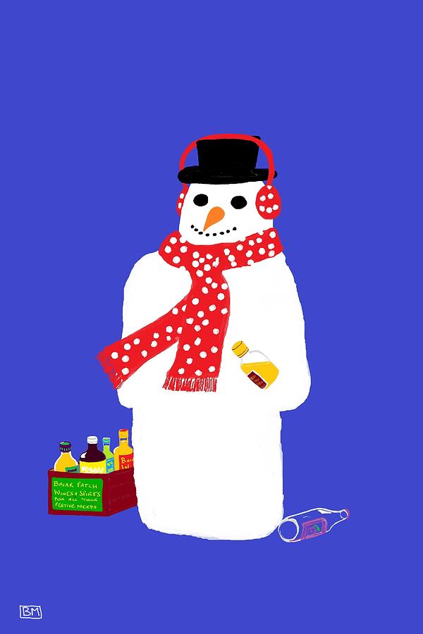 Snowman Digital Art by Barbara Moignard | Fine Art America